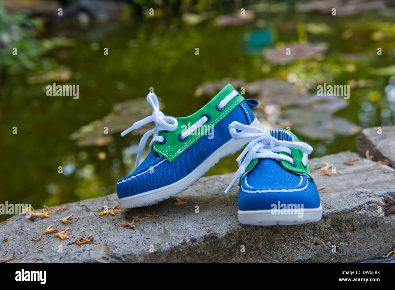 Baby blue shoes Stock Photo - Alamy