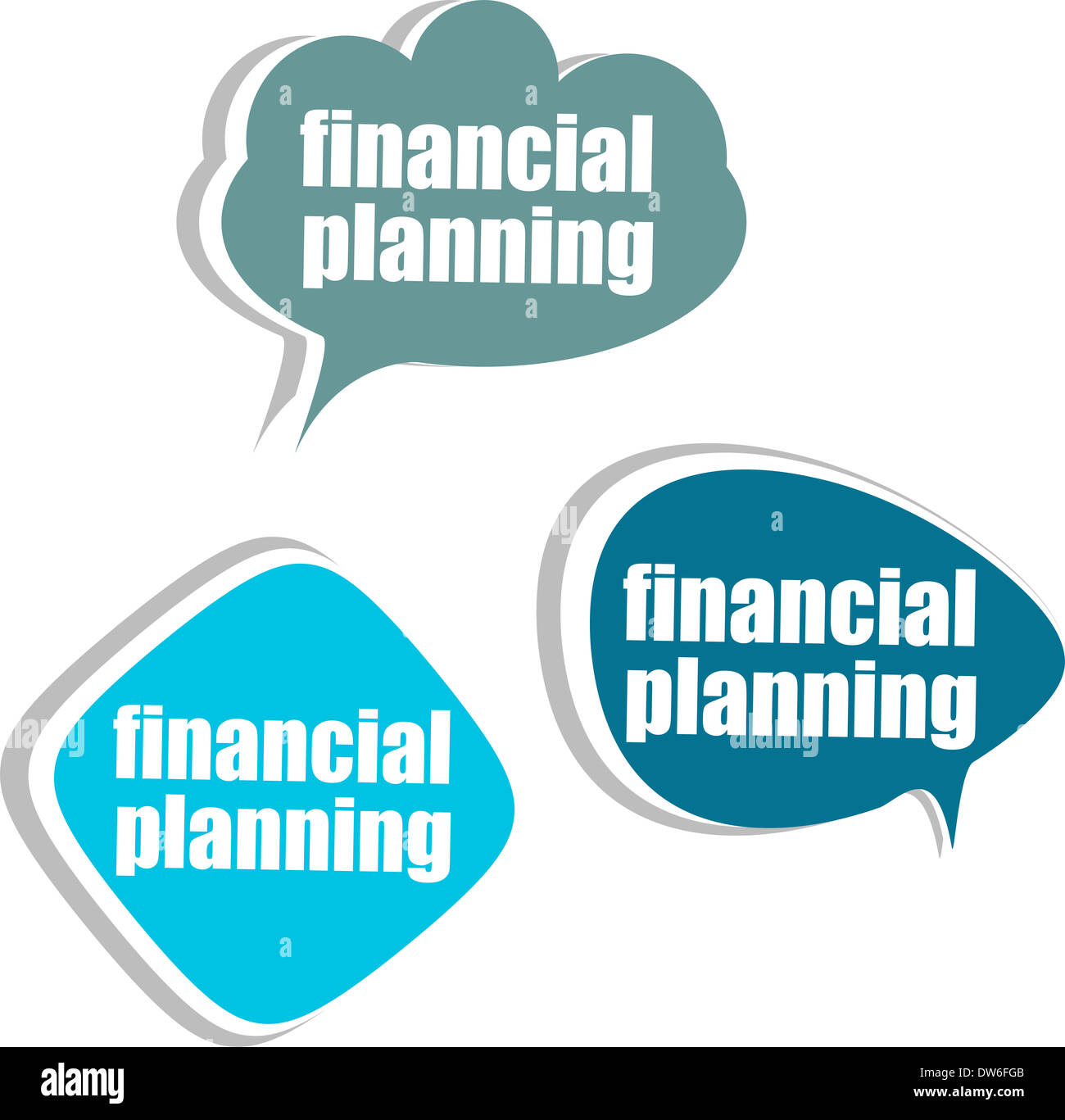 financial planning. Set of stickers, labels, tags. Business banners ...
