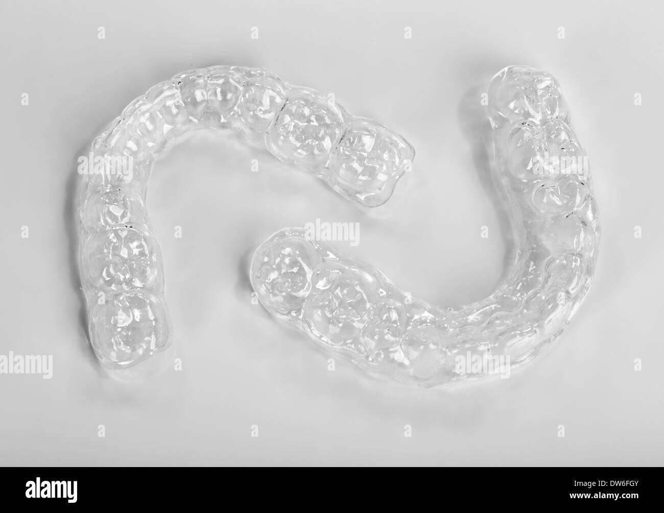 Translucent upper essix retainer on a plaster study model placed on a ...