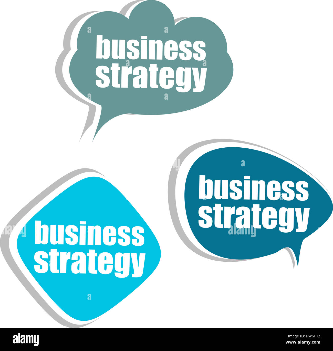 business strategy. Set of stickers, labels, tags. Template for ...