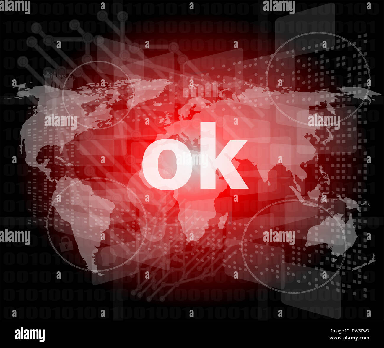 ok text on digital touch screen - social concept Stock Photo - Alamy