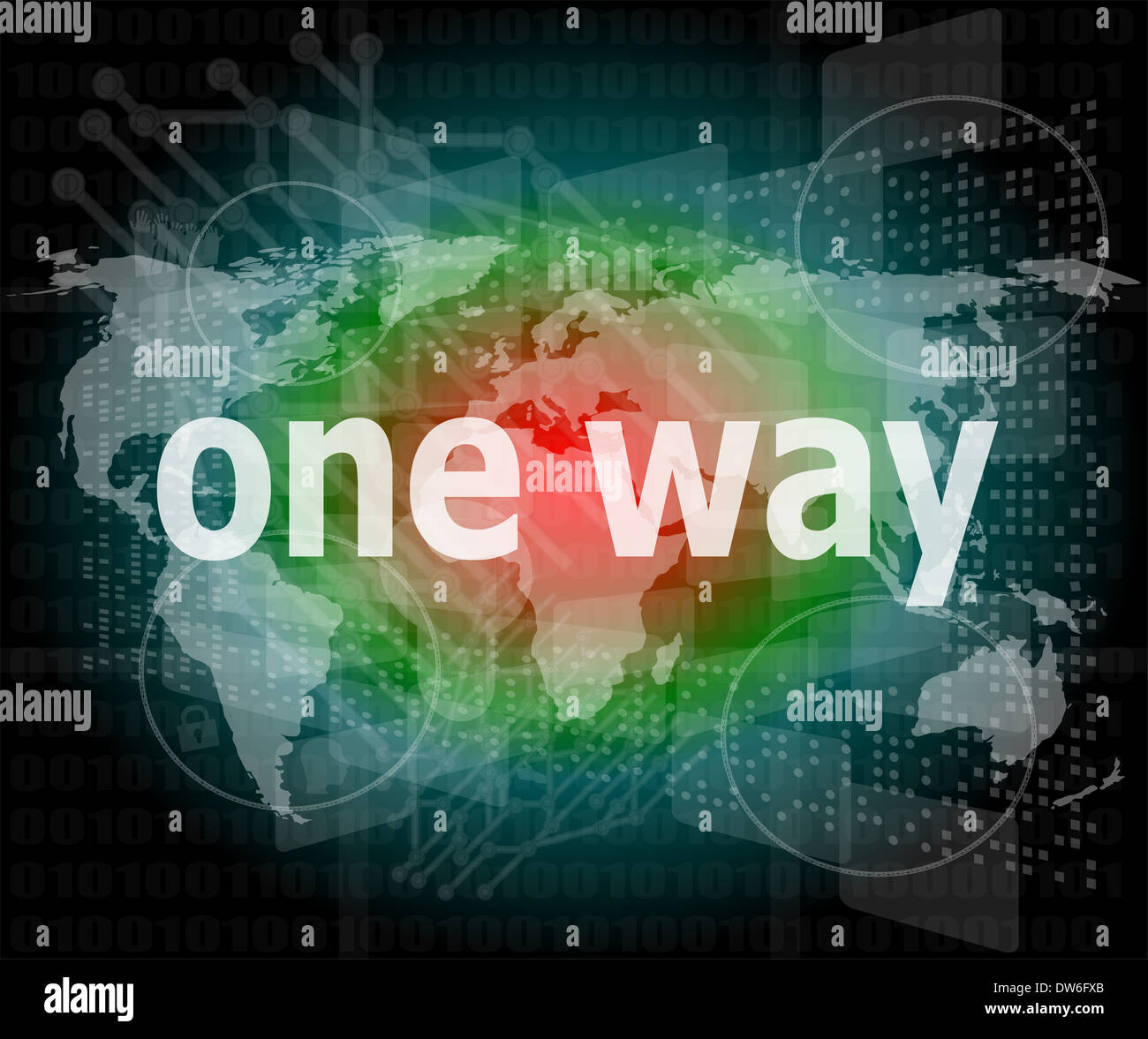 one way word on touch screen interface Stock Photo - Alamy