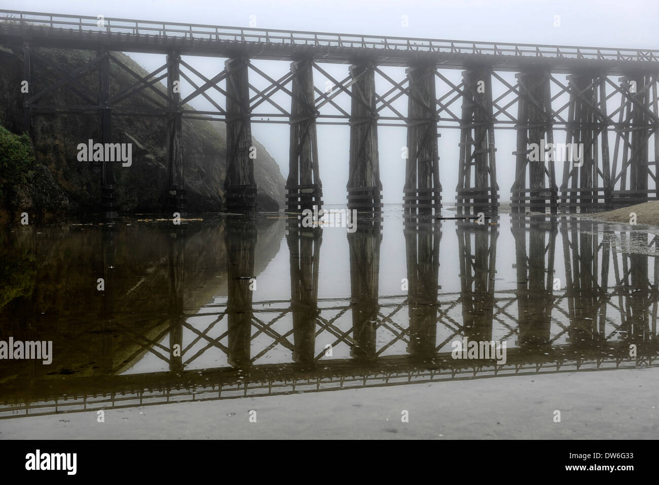 The Pudding Creek Trestle fog Fort Bragg Ten Mile Beach Trail ...
