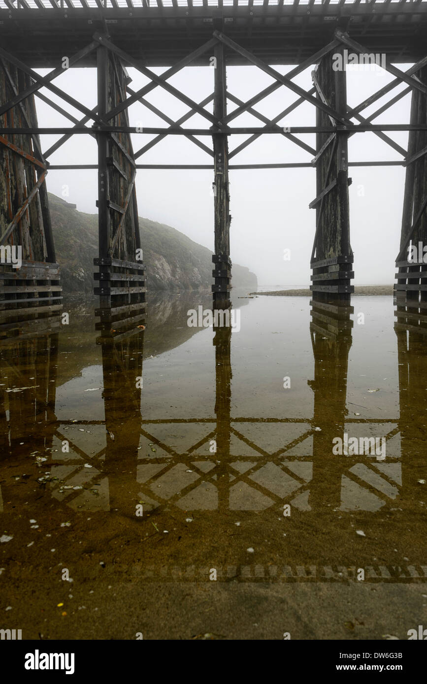 The Pudding Creek Trestle fog Fort Bragg Ten Mile Beach Trail ...
