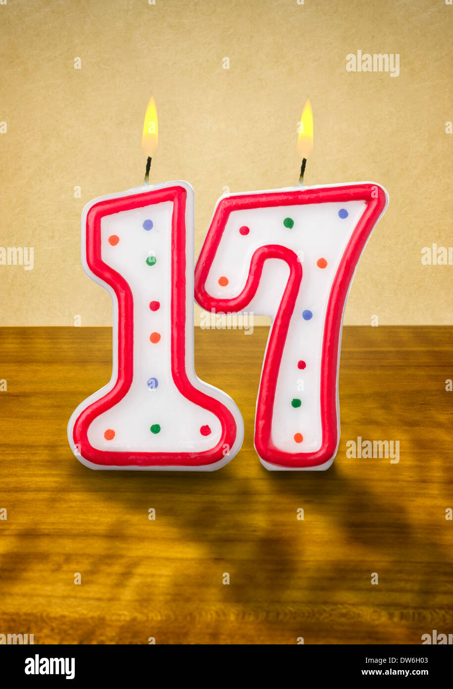 Burning birthday candles number 17 Stock Photo: 67142547 - Alamy Burning birthday candles number 17 Stock Photo: 67142547 - Alamy