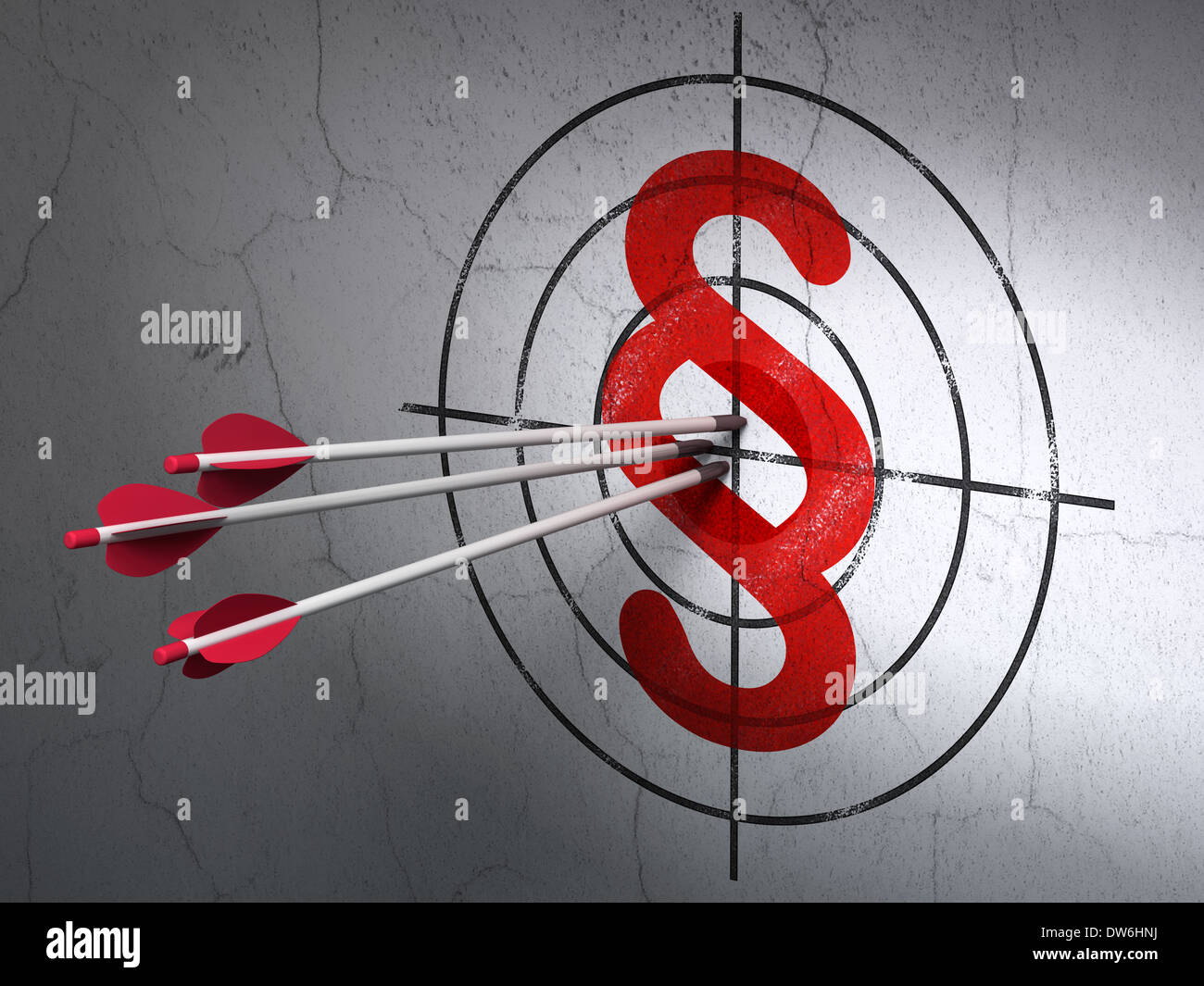 Law concept: arrows in Paragraph target on wall background Stock Photo ...