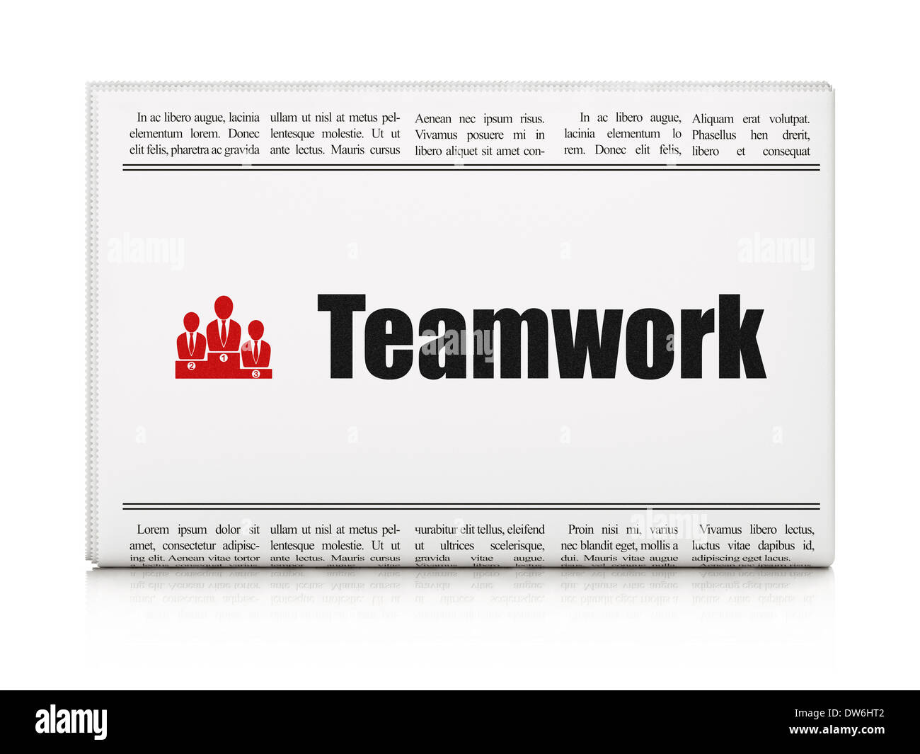 Business concept: newspaper with Teamwork and Business Team Stock Photo ...