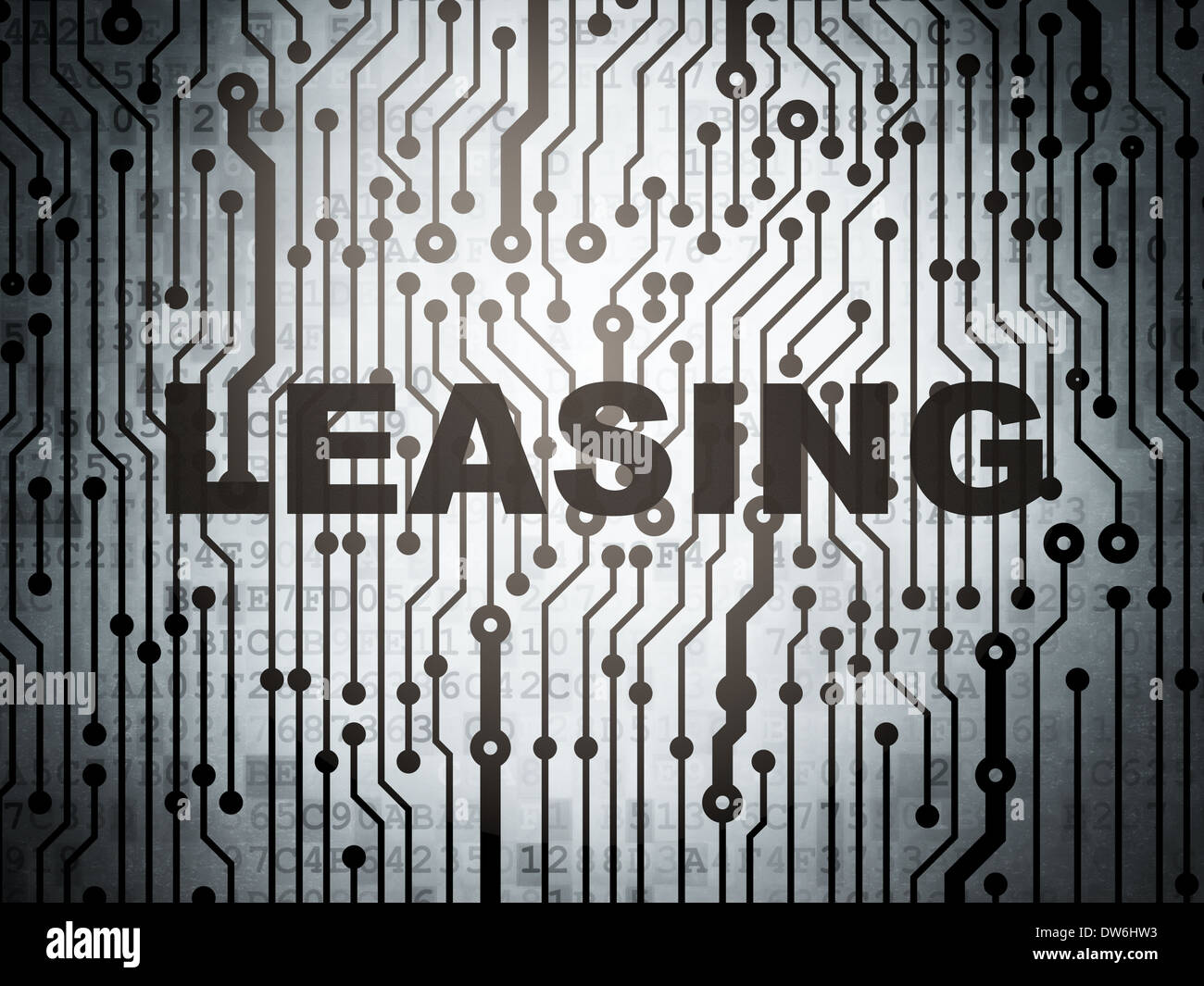 Business concept: circuit board with Leasing Stock Photo - Alamy
