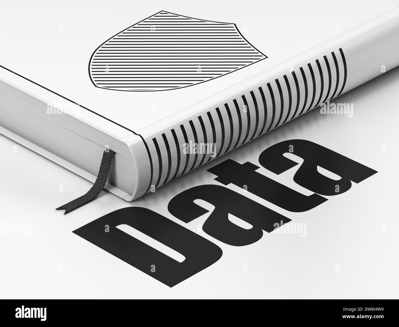 Data concept: book Shield, Data on white background Stock Photo - Alamy