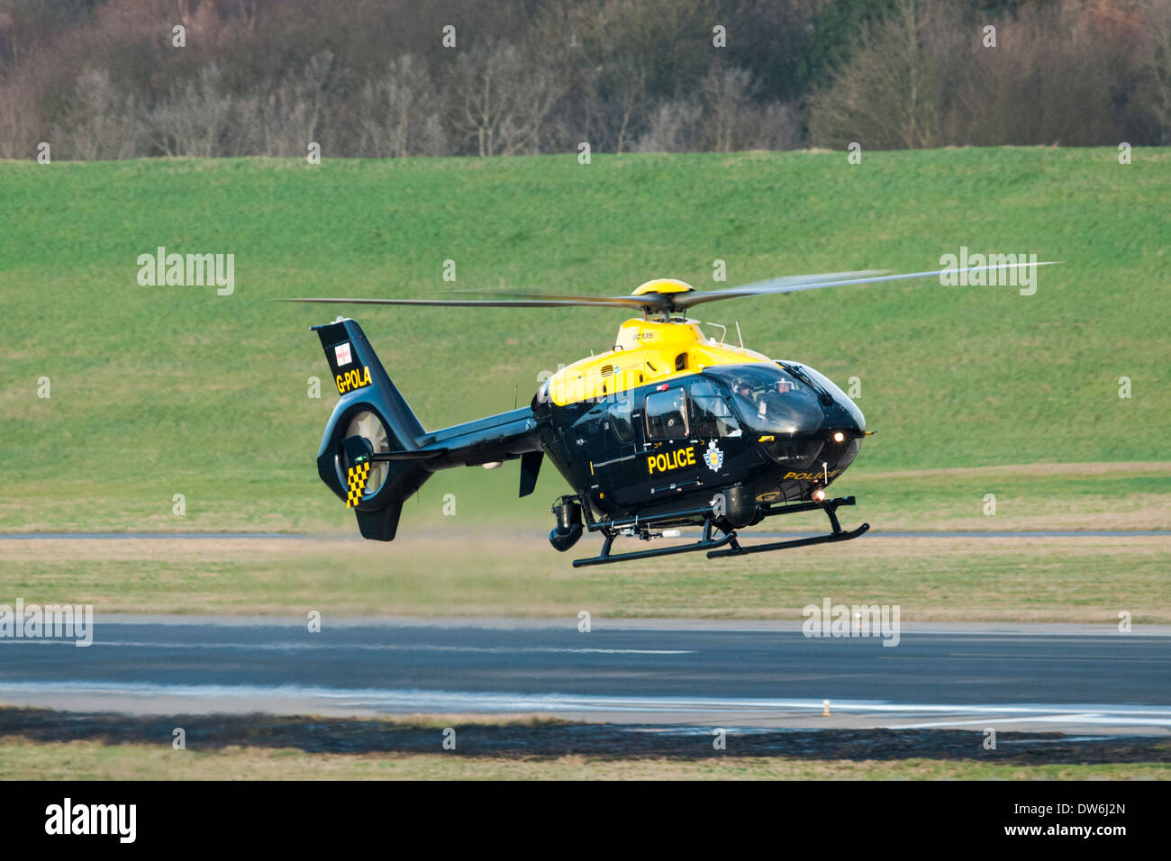 Eurocopter EC135 helicopter of West Midlands Police Force landing at ...