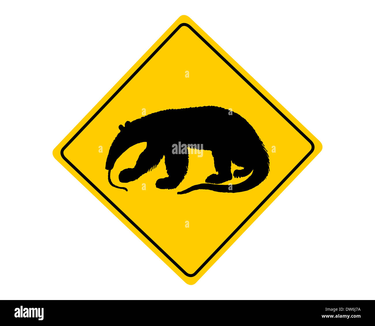 Anteater warning sign Stock Photo - Alamy