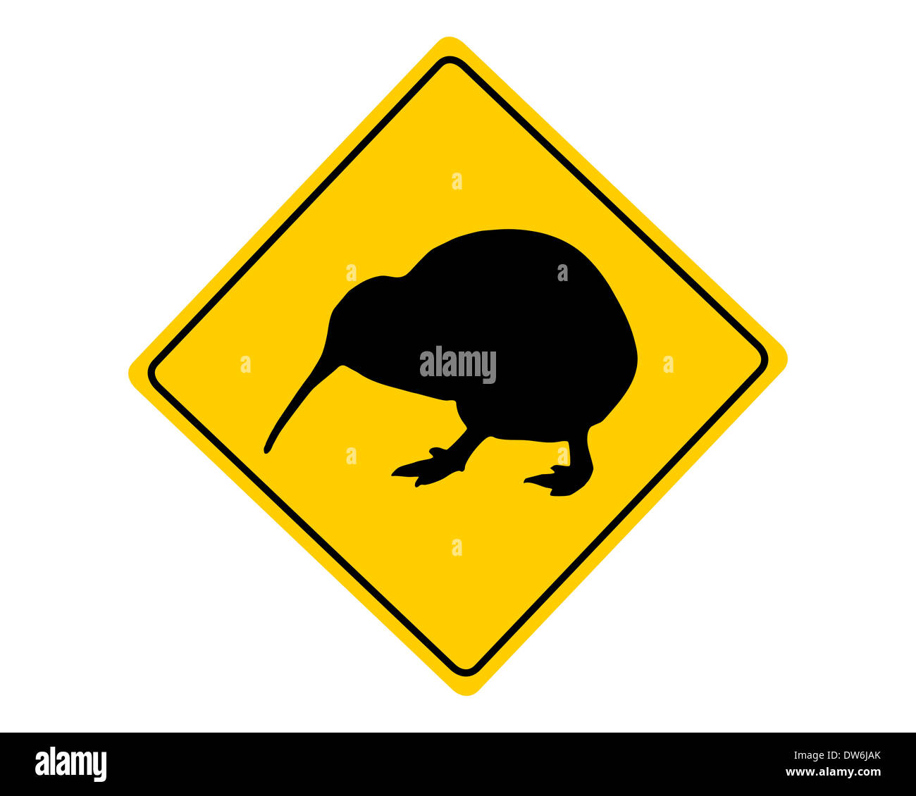 Kiwi warning sign Stock Photo - Alamy