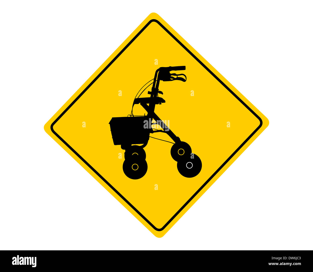 Rollator warning sign Stock Photo - Alamy
