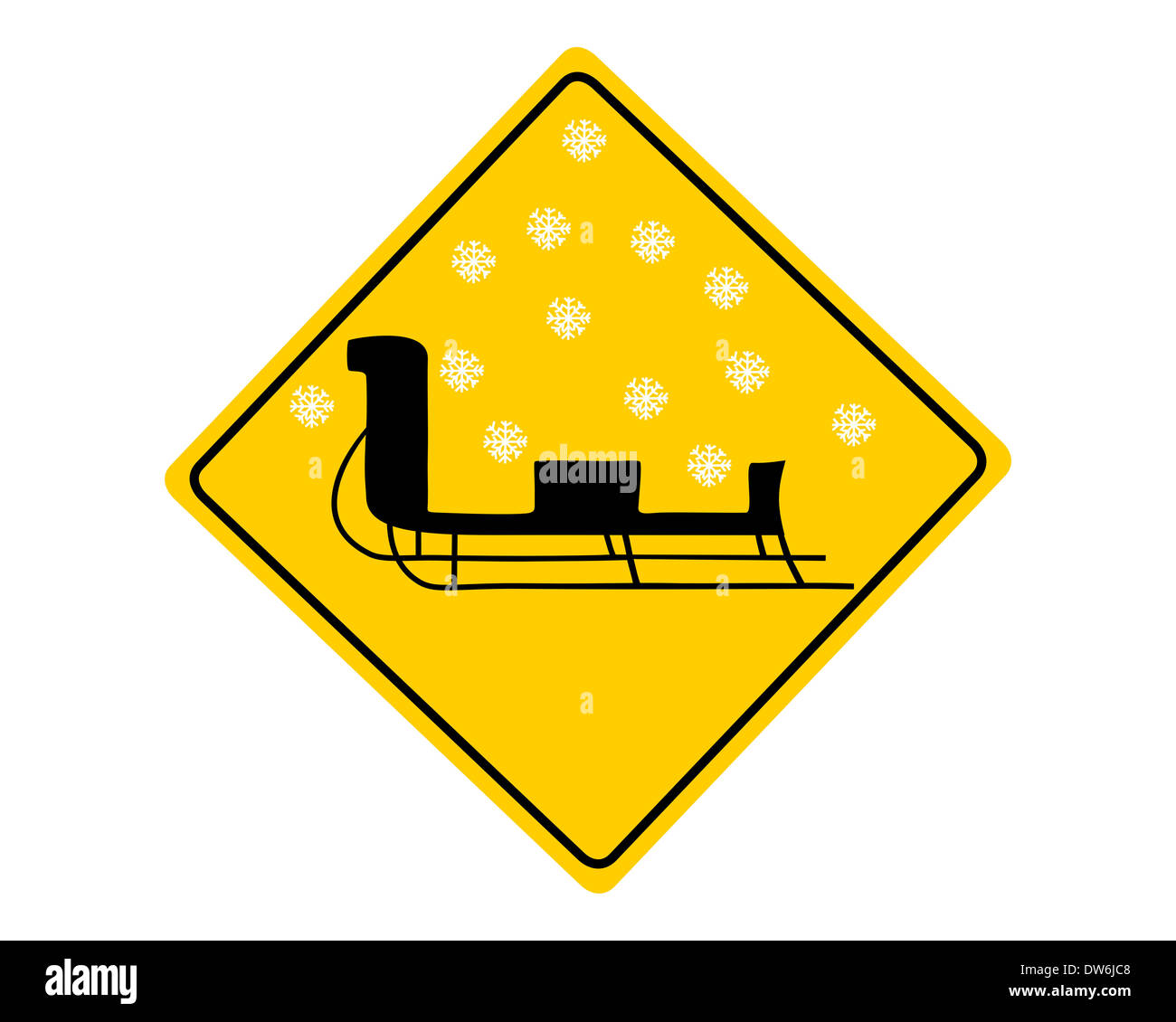 Sledge warning sign Stock Photo - Alamy