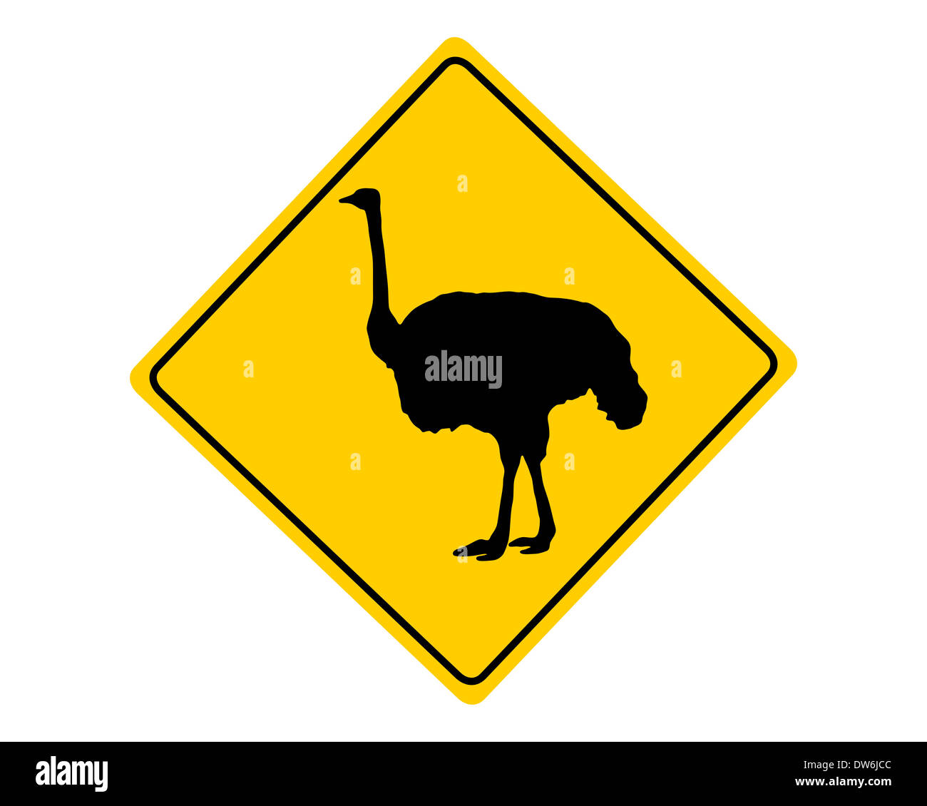 Ostrich warning sign Stock Photo - Alamy