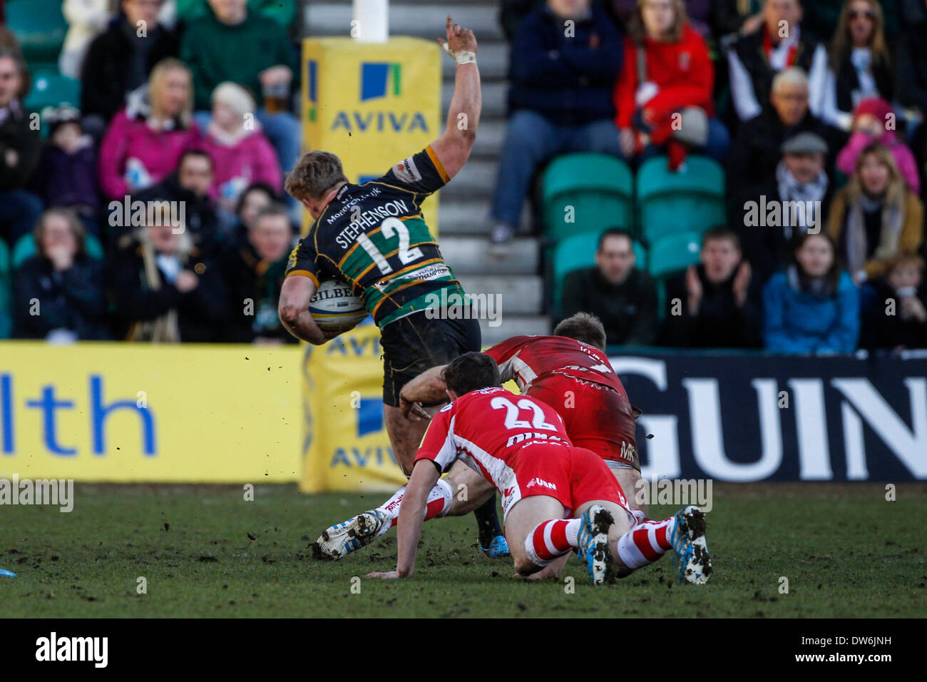 Northampton, England. 1st March, 2014. Tom STEPHENSON of Northampton ...