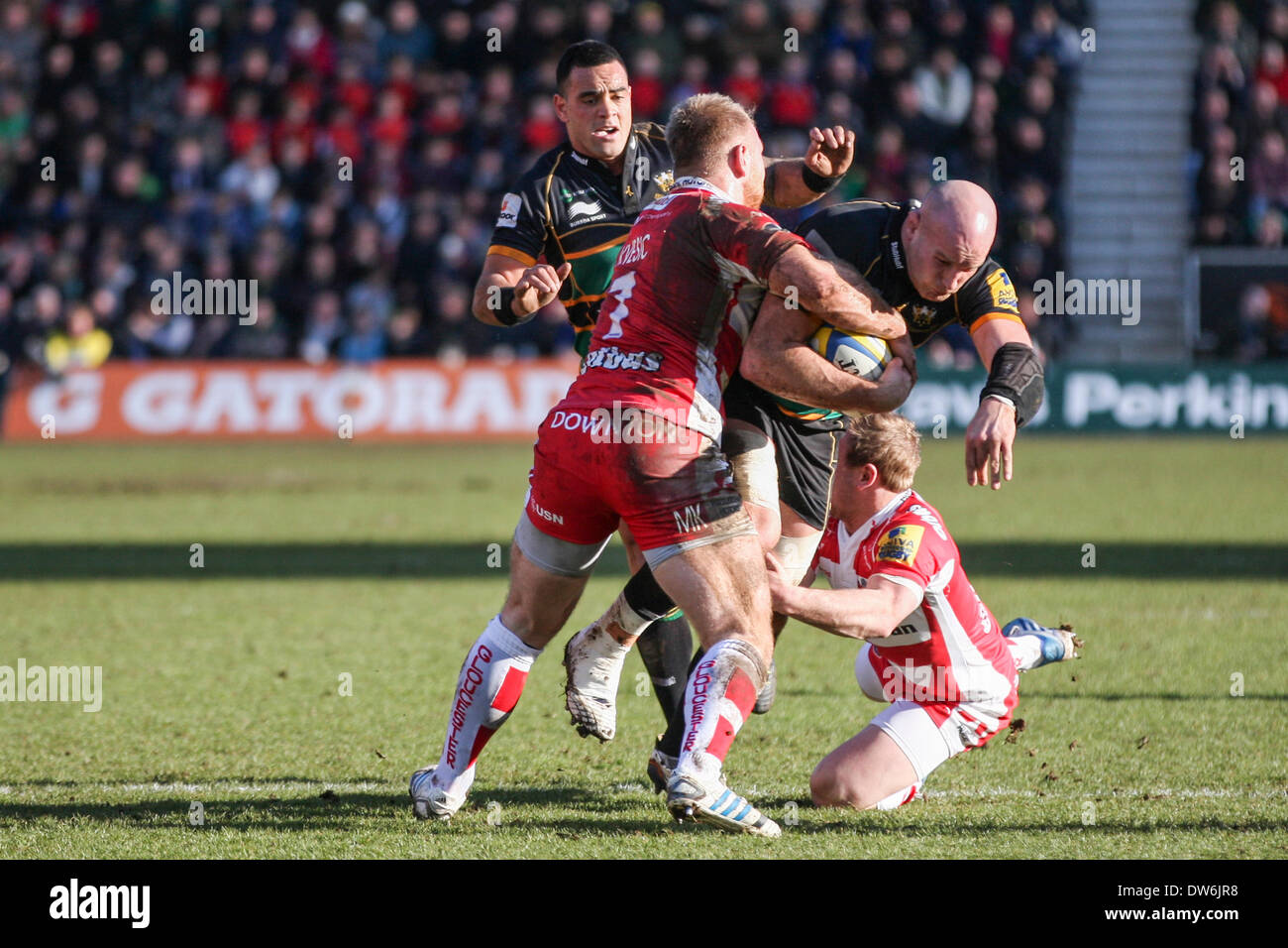 Northampton, England. 1st March, 2014. Sam DICKINSON of Northampton ...