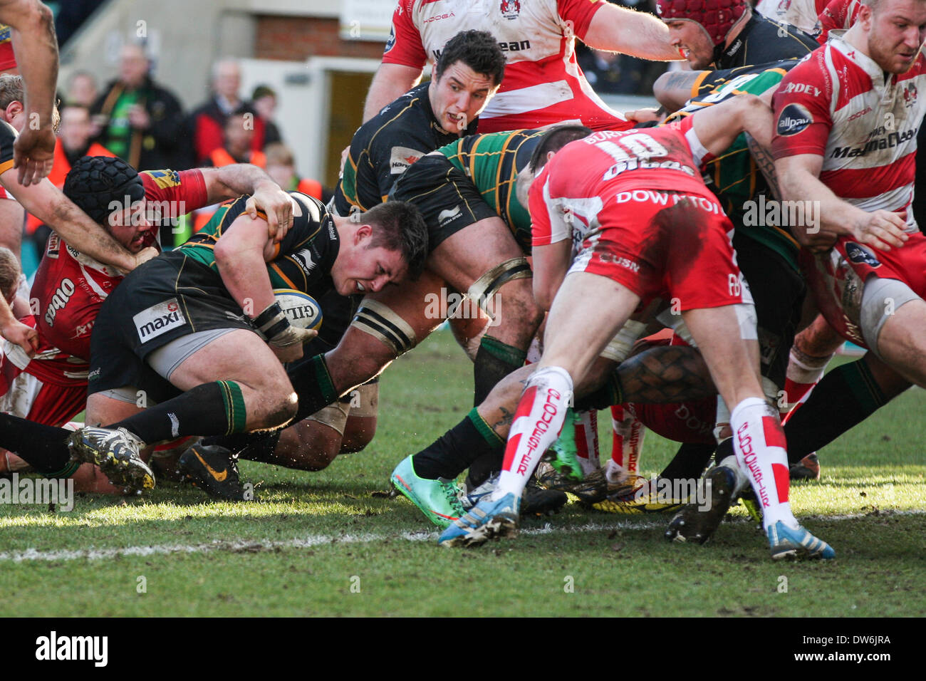 Northampton, England. 1st March, 2014. Ethan WALLER of Northampton ...