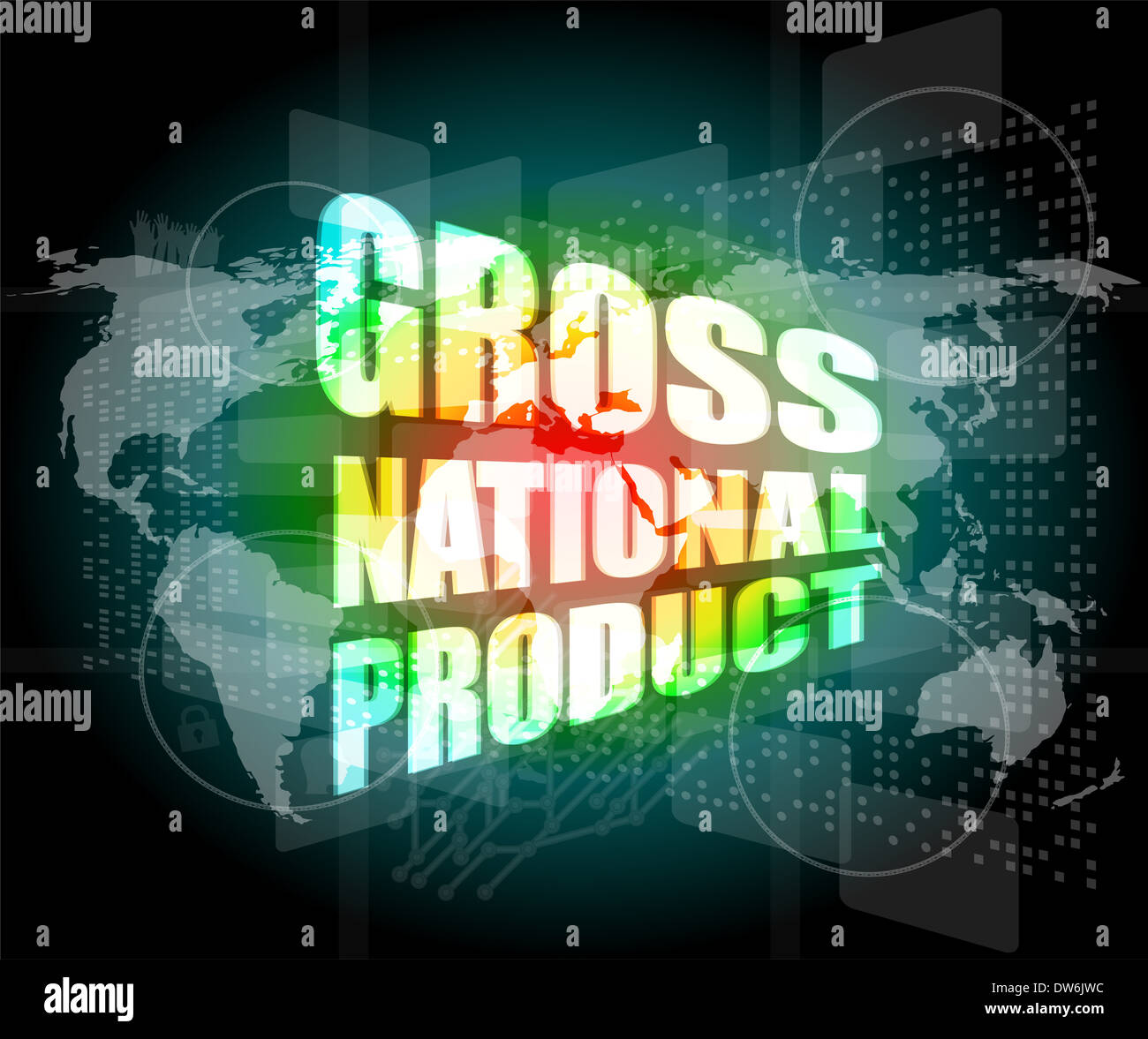 gross national product word on digital touch screen Stock Photo - Alamy