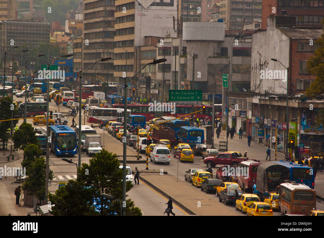 Bogota, Colombia traffic 19th st Stock Photo - Alamy