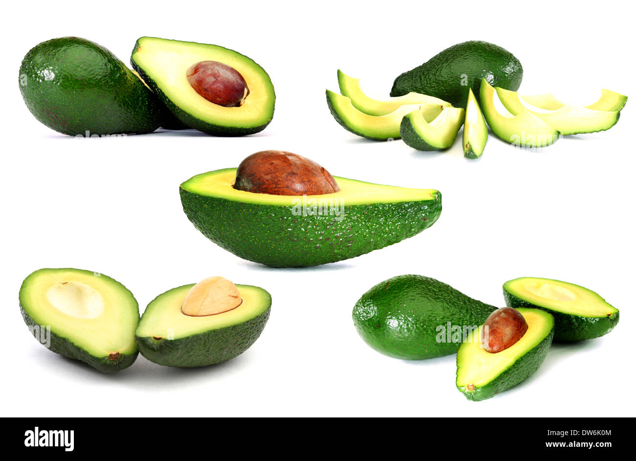 Set of avocados isolated on white background Stock Photo - Alamy