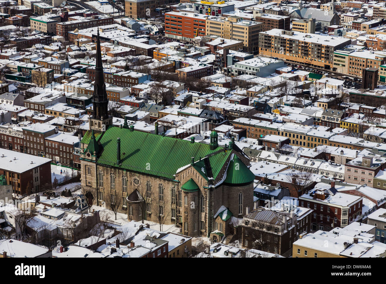 An overview of Quebec City, with the Church of John the Baptist Stock ...