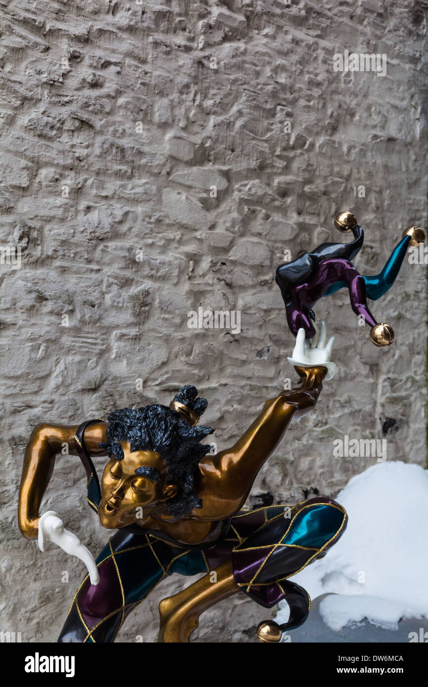 Statue of a Jester in old Quebec City, Canada Stock Photo - Alamy