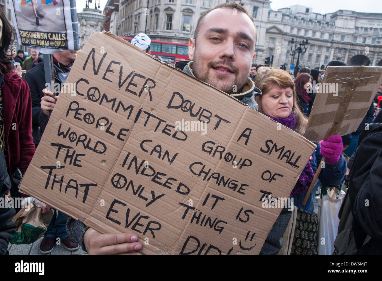 London, March 1st 2014. London march against Government corruption ...