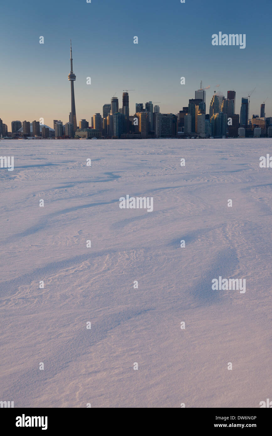 Toronto city skyline with CN tower and high rise towers in winter from ...