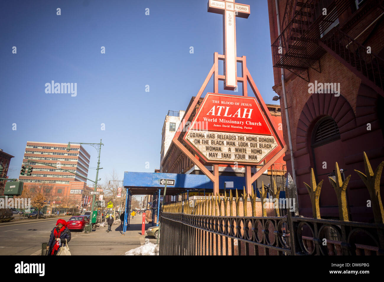 The ATLAH World Missionary Church on Lenox Avenue in Harlem in New York ...