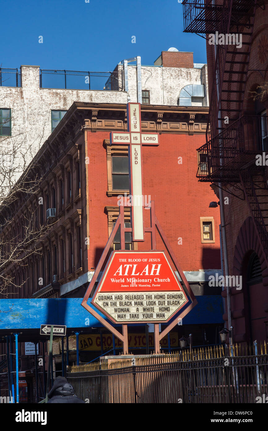 The ATLAH World Missionary Church on Lenox Avenue in Harlem in New York ...