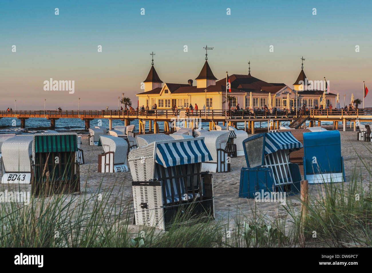 The Ahlbeck pier is a pier on the Baltic Sea, Ahlbeck, Island of Usedom ...