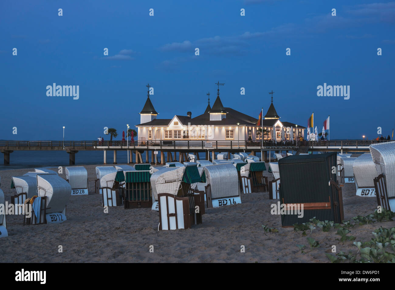 The Ahlbeck pier is a pier on the Baltic Sea, Ahlbeck, Island of Usedom ...