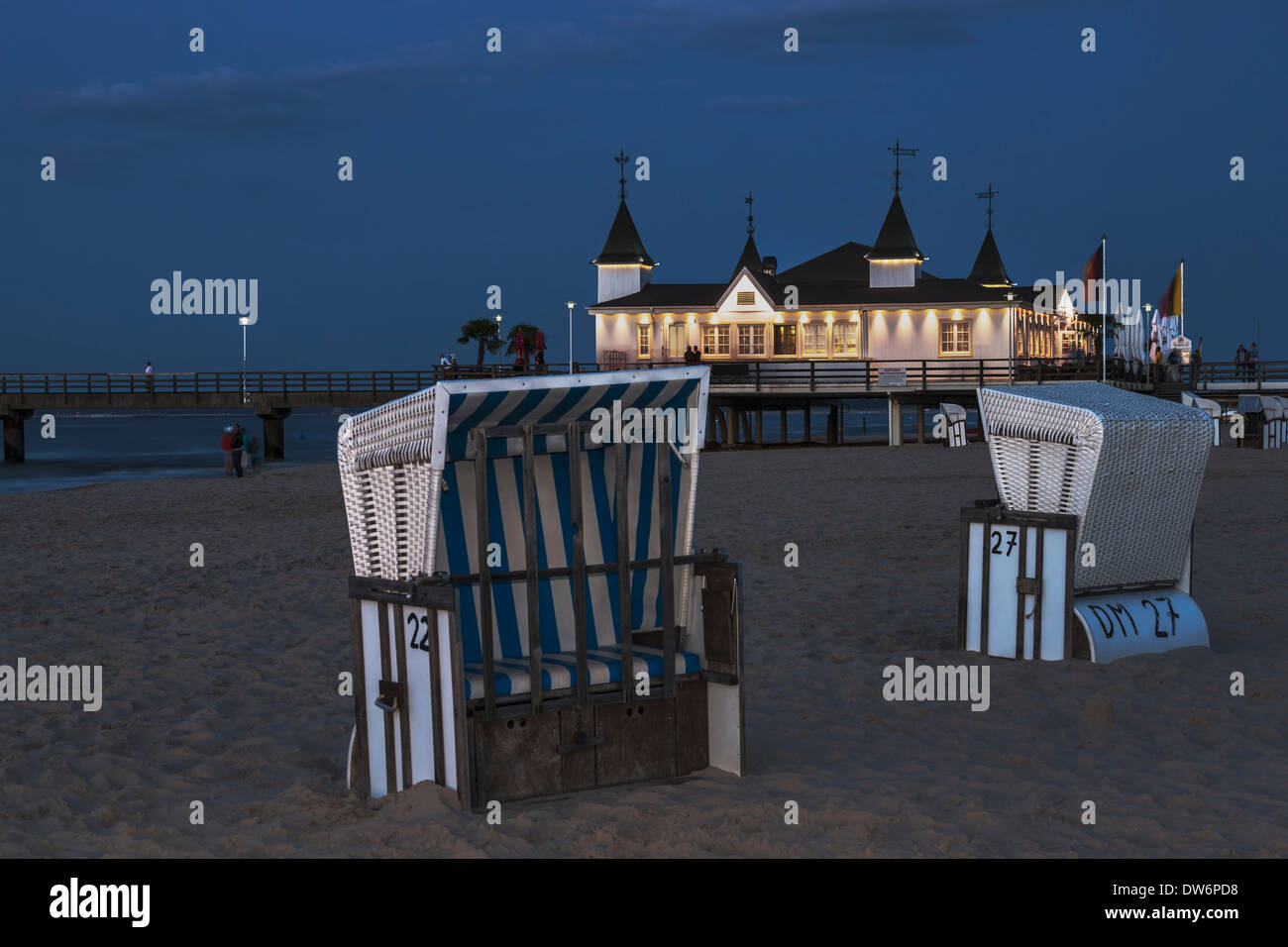 The Ahlbeck pier is a pier on the Baltic Sea, Ahlbeck, Island of Usedom ...