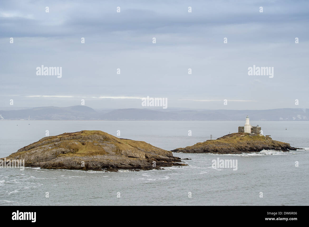 Mumbles Lighthouse in Swansea, UK Stock Photo - Alamy