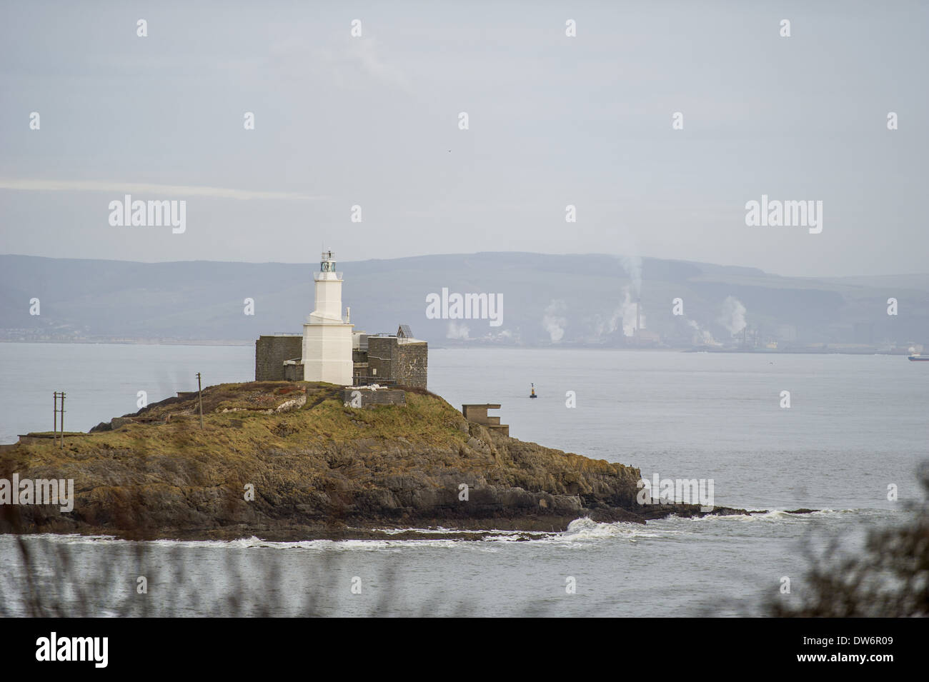 Mumbles Lighthouse in Swansea, UK Stock Photo - Alamy