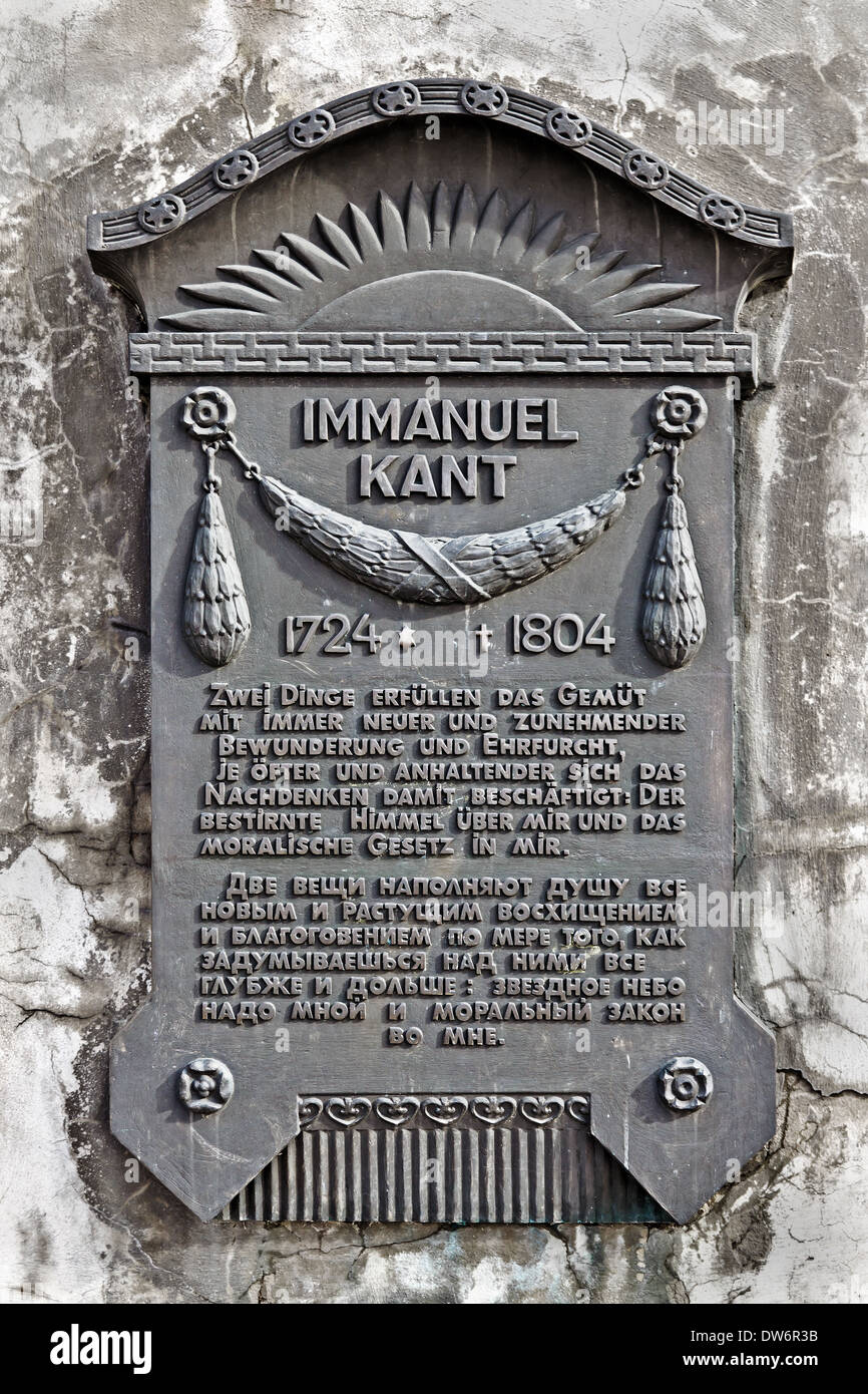 Memorial Board in honour of the German philosopher Immanuel Kant ...