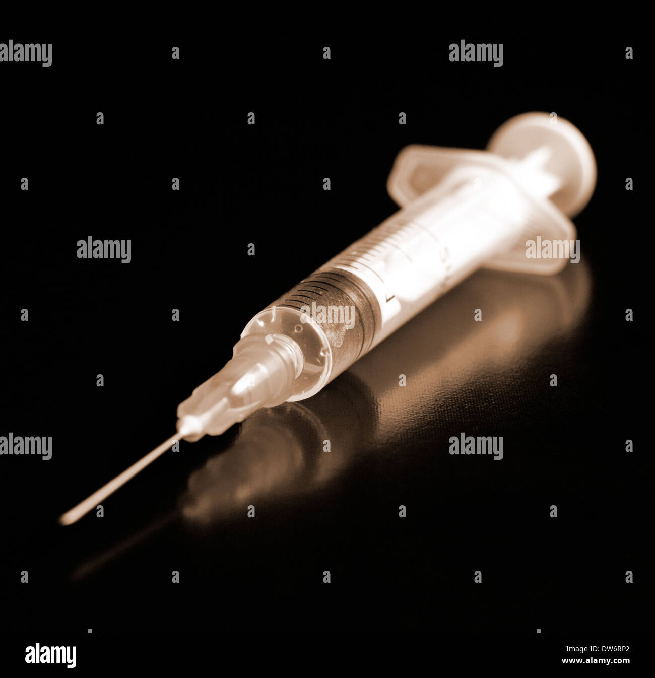 Plastic hypodermic syringe on white background hi-res stock photography ...