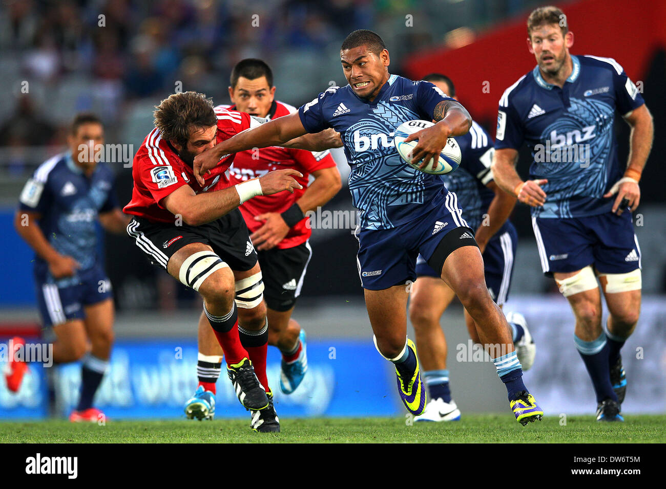 Auckland, New Zealand. 28th Feb, 2014. Charles Piutau of the Blues ...