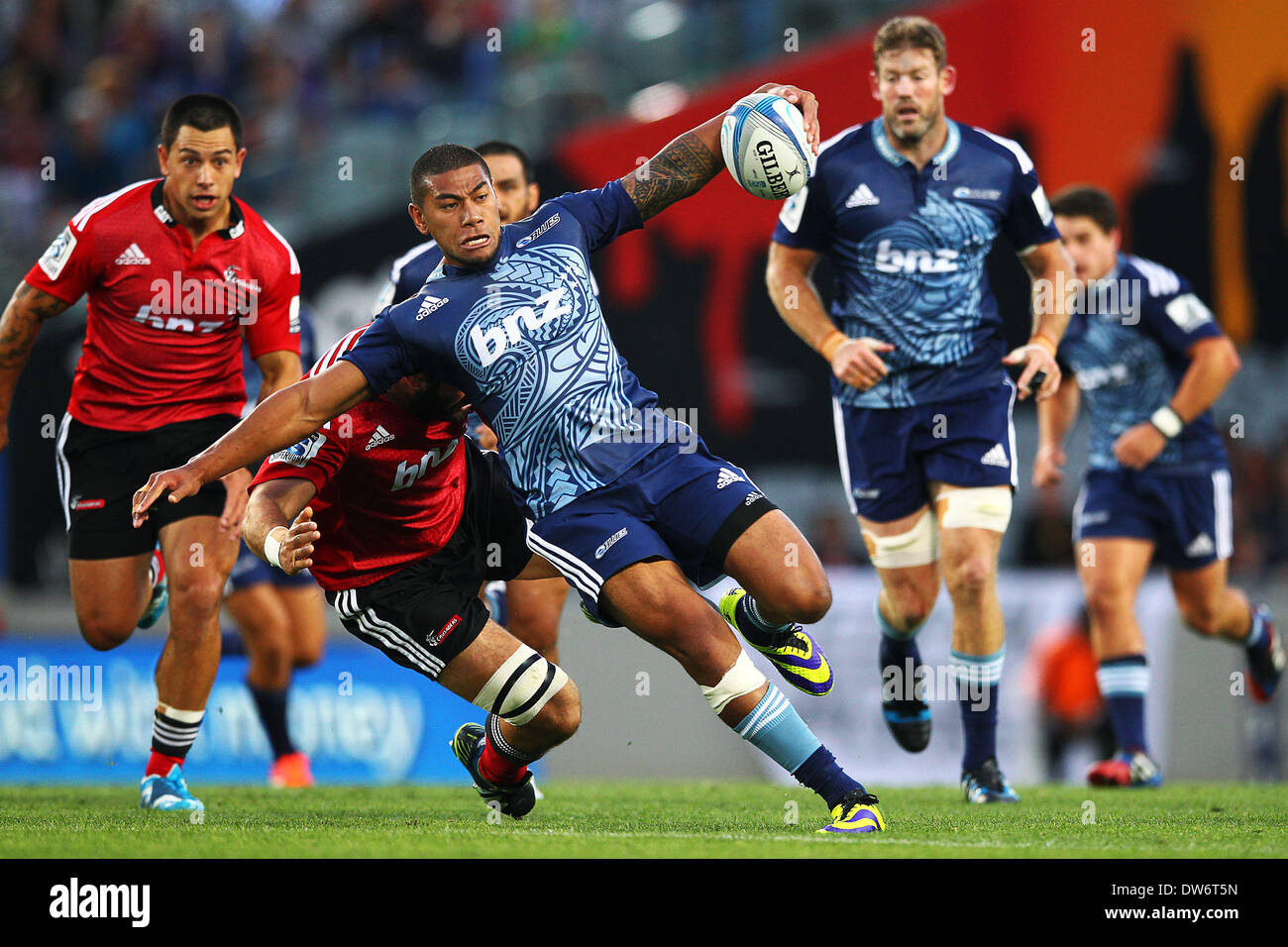 Auckland, New Zealand. 28th Feb, 2014. Charles Piutau of the Blues in ...