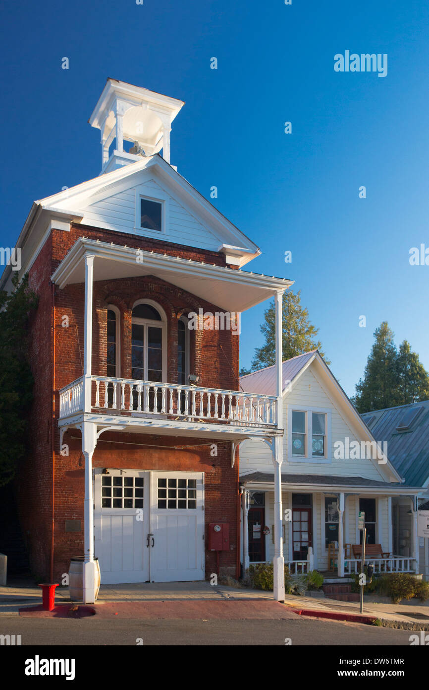 The old brick firehouse #2 on Broad Street in downtown Nevada City ...