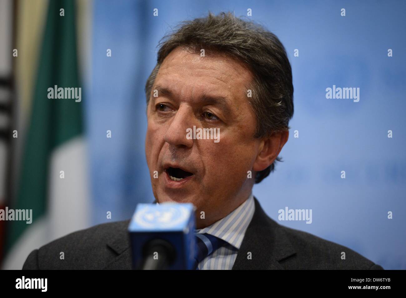 New York, UN headquarters in New York. 1st Mar, 2014. Ukrainian ...