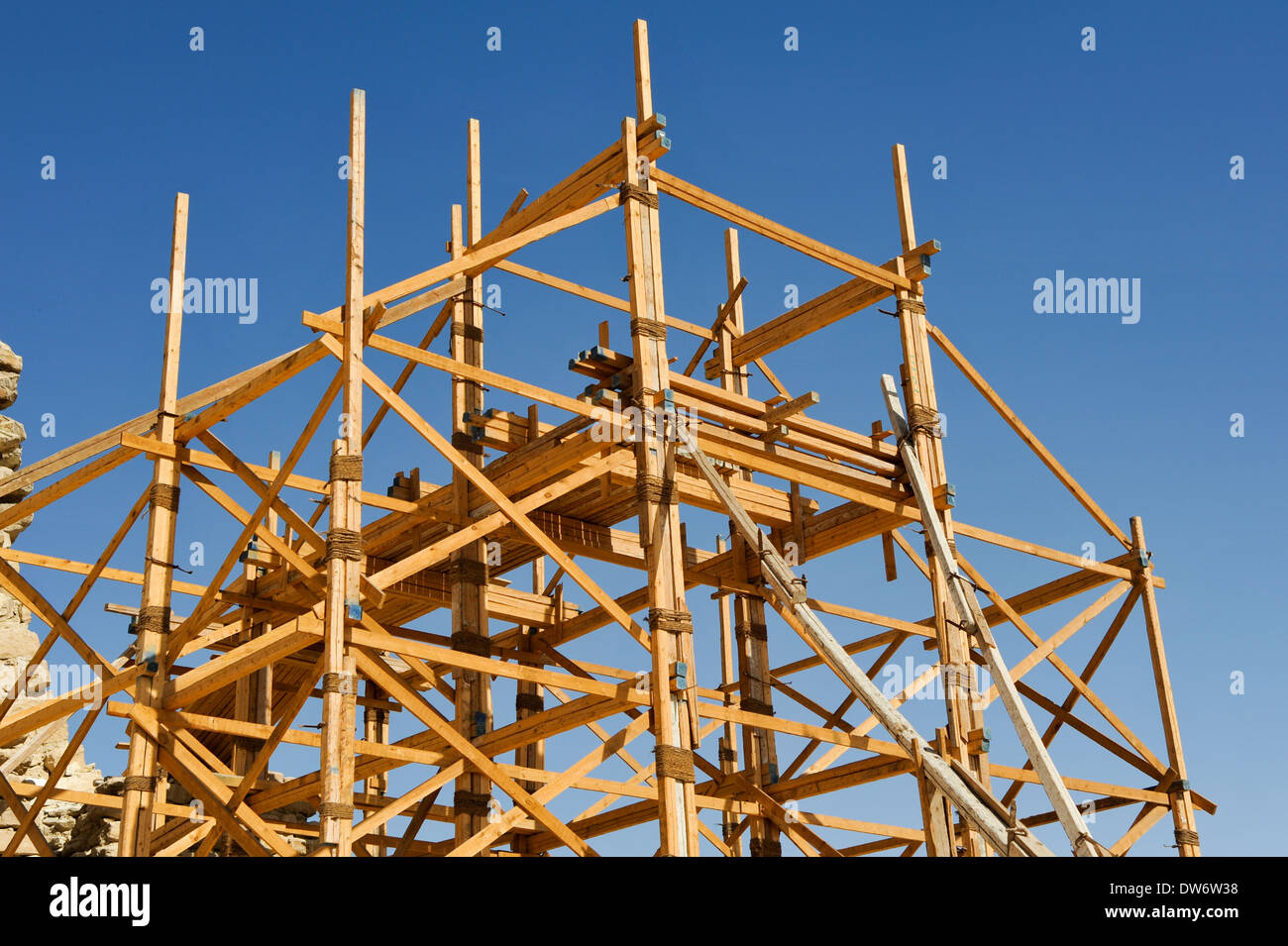 Scaffolding on the Step Pyramid of Djoser in Saqqara, Egypt Stock Photo ...