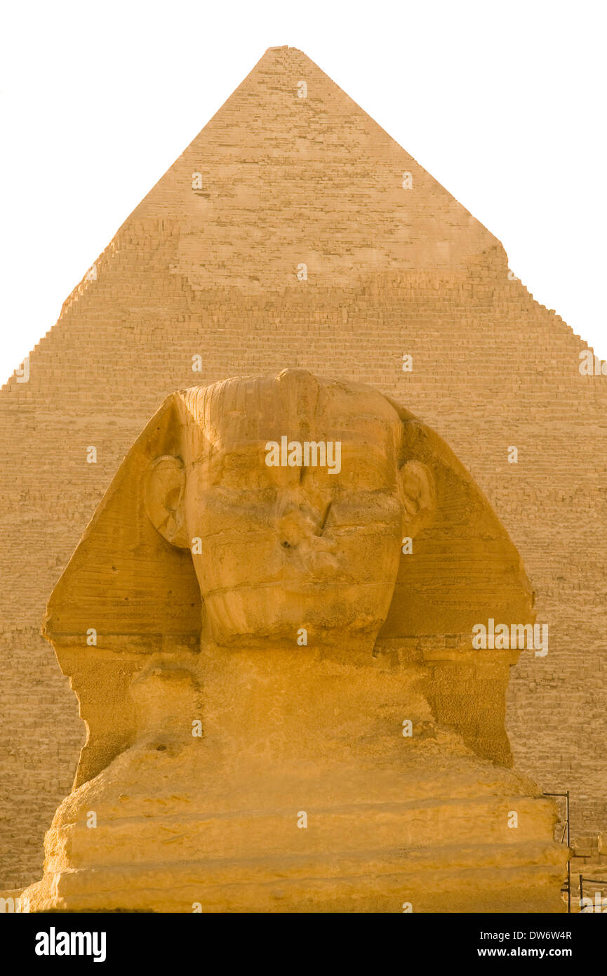 GIZA 23 Nov 08: The Sphinx in front of the Pyramid of Khafre on the ...