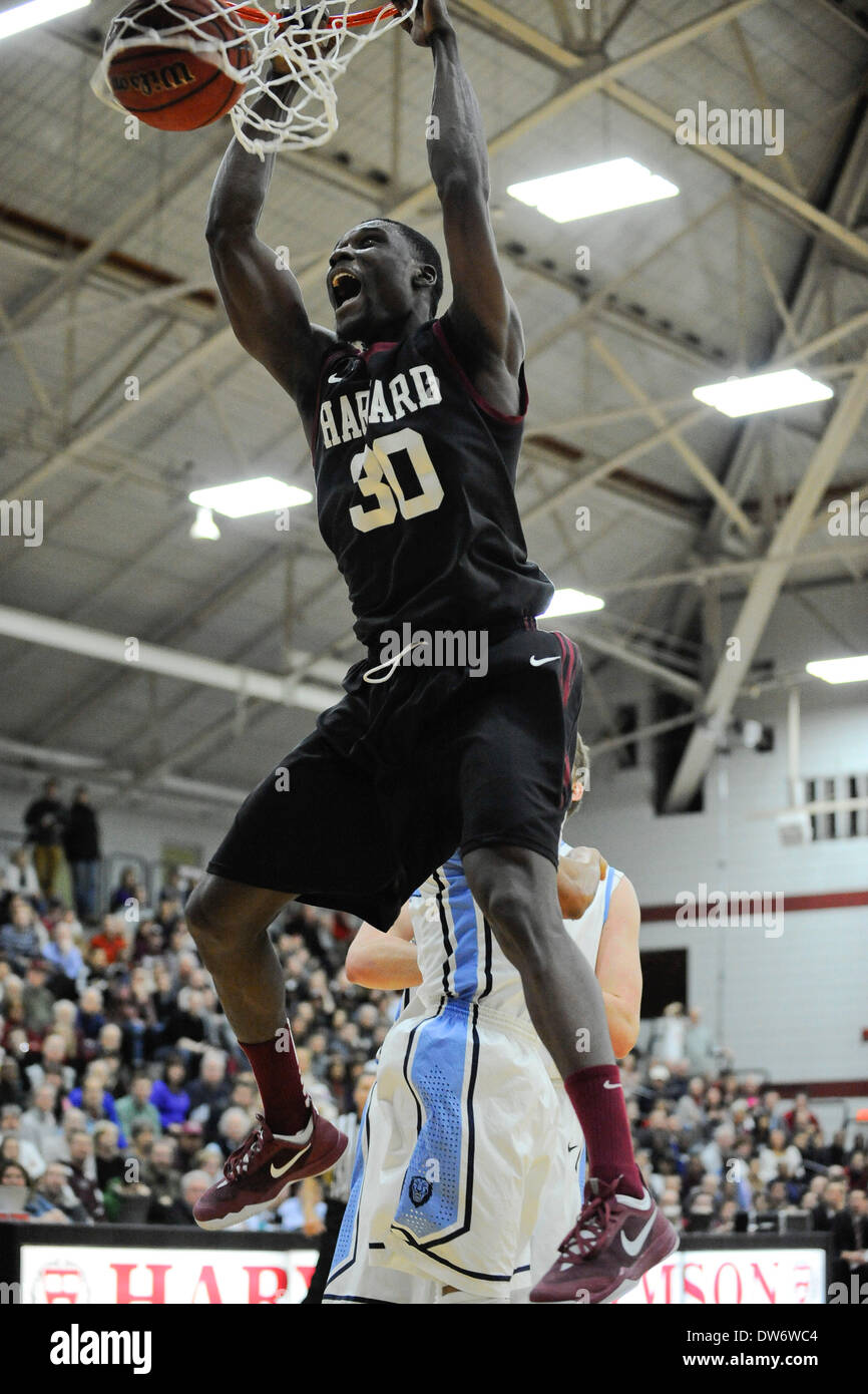 Boston, Massachusetts, USA - March 1, 2014 Harvard Crimson forward Kyle ...