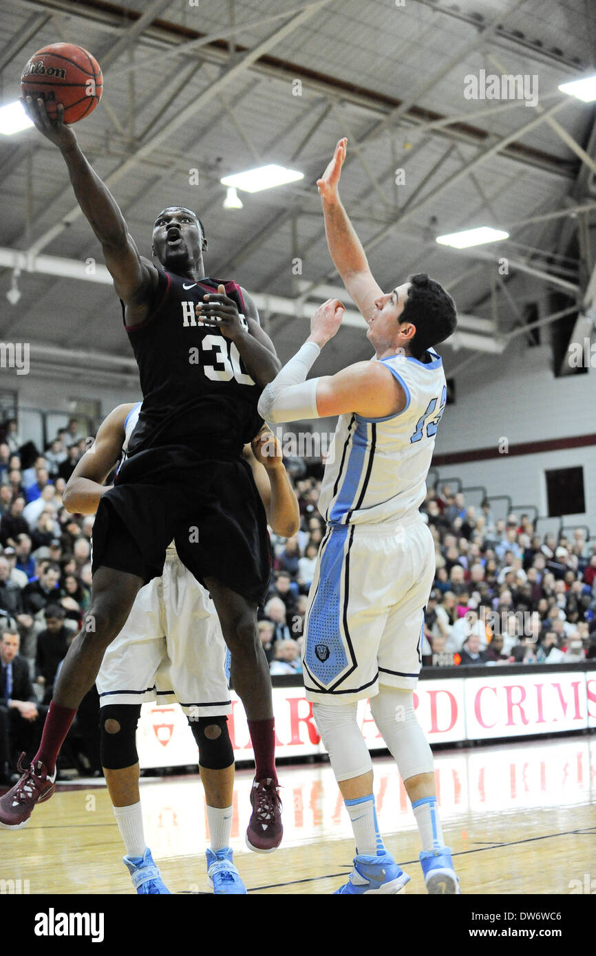 Boston, Massachusetts, USA - March 1, 2014 Harvard Crimson forward Kyle ...