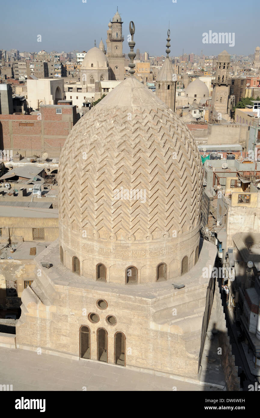 The dome of the al-Ashraf Barsbey Mosque in Cairo, Egypt Stock Photo ...