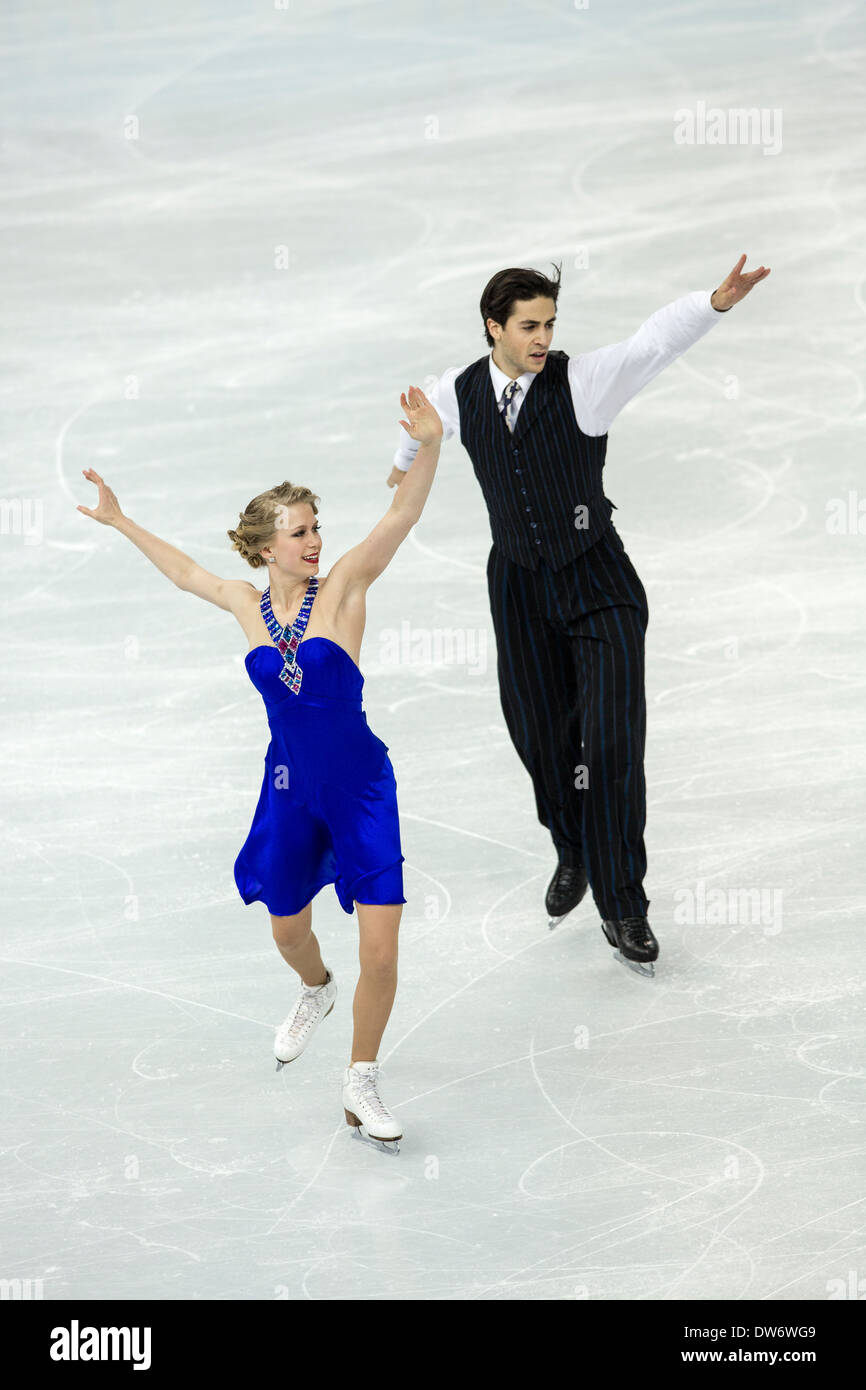 Kaitlyn Weaver and Andrew Poje (CAN) performing in the Ice Dance short ...