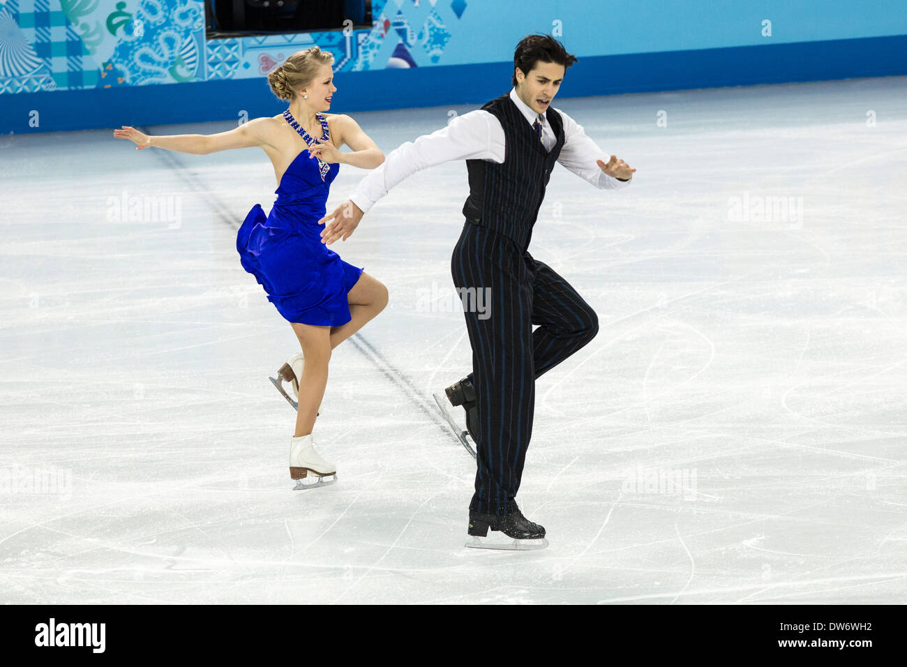Kaitlyn Weaver and Andrew Poje (CAN) performing in the Ice Dance short ...