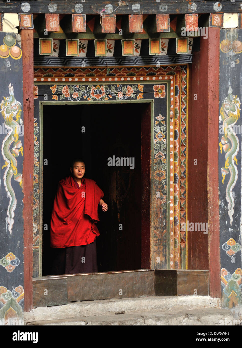 Monk, Trashigang Dzong, Bhutan Stock Photo - Alamy